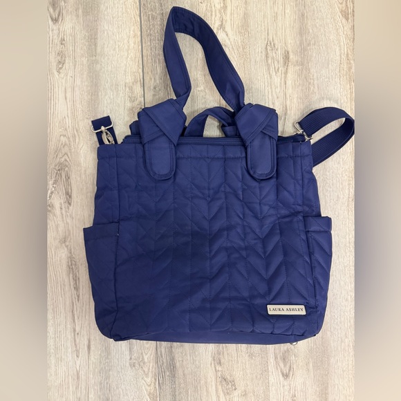Laura Ashley | Bags | Laura Ashley Deep Blue Quilted Baby Bag | Poshmark